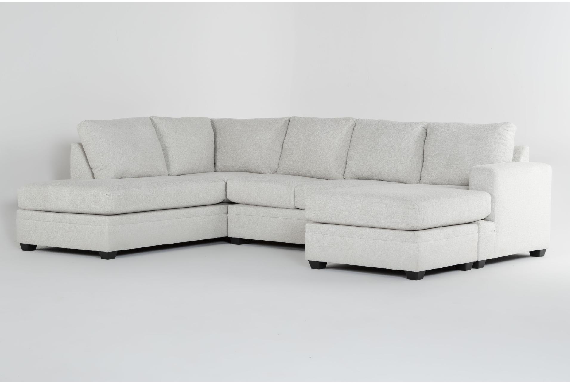 Zoeller Sand Beige Fabric 127" 2 Piece U-shaped Sectional With Right ...