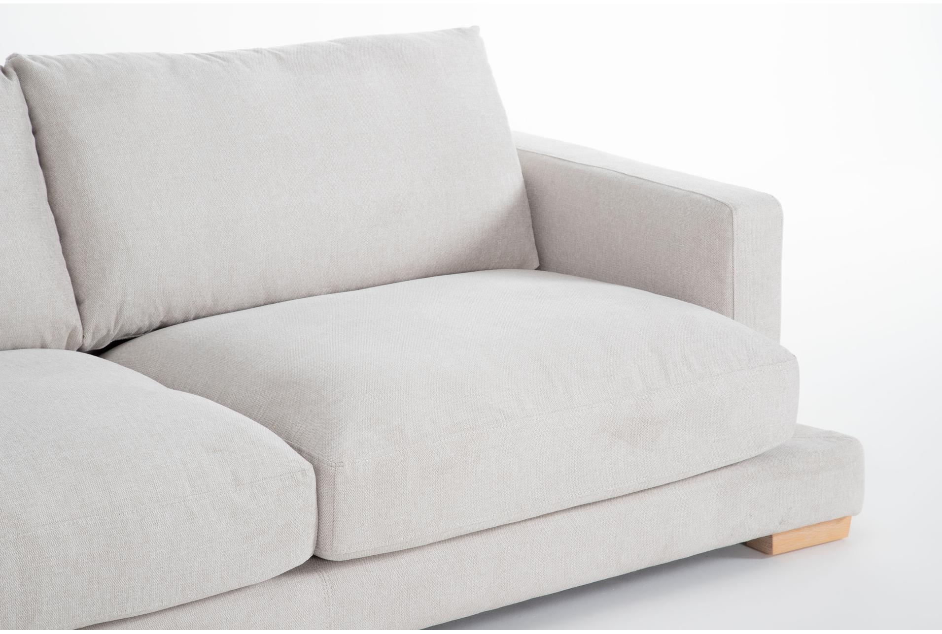 Lindsey White Fabric Sand 127" 2 Piece L-shaped Sectional With Left Arm ...