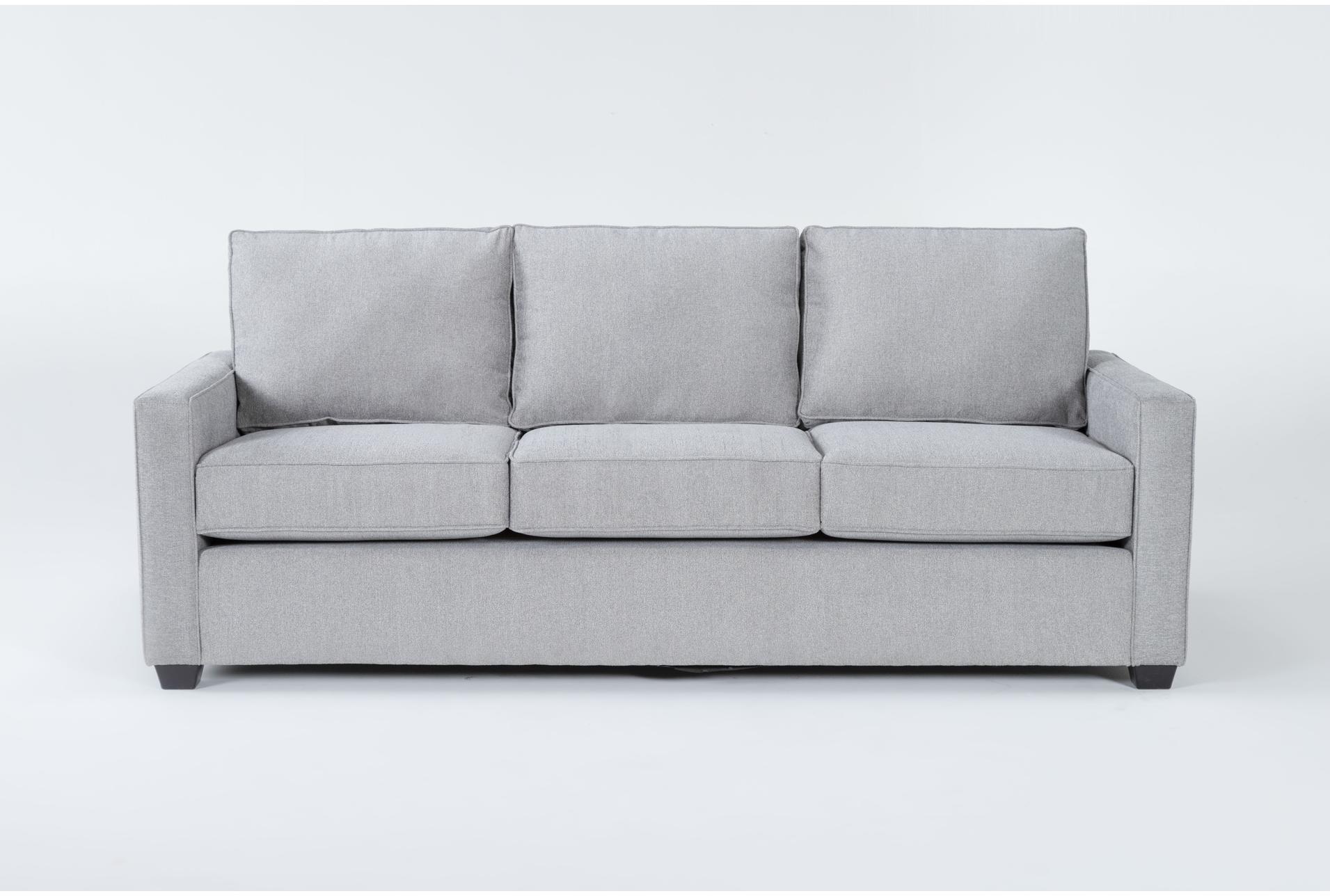 Mathers Oyster Grey Fabric 91" Sofa | Track Arms | Loose Reversible ...