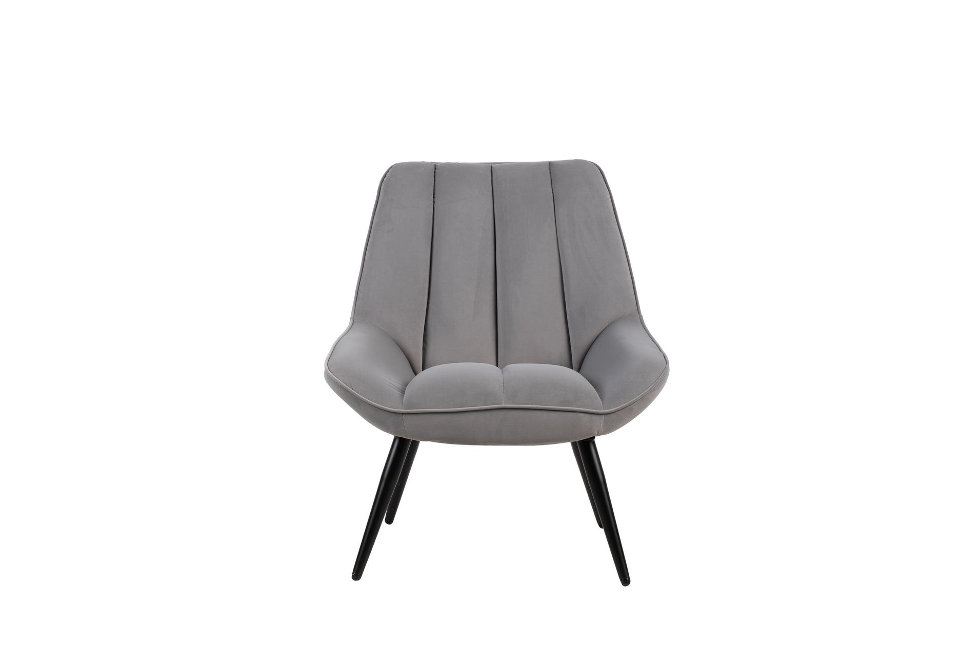 Astrid Gray Velvet Grey Wood Upholstered Accent Chair | Fabric | Solid ...