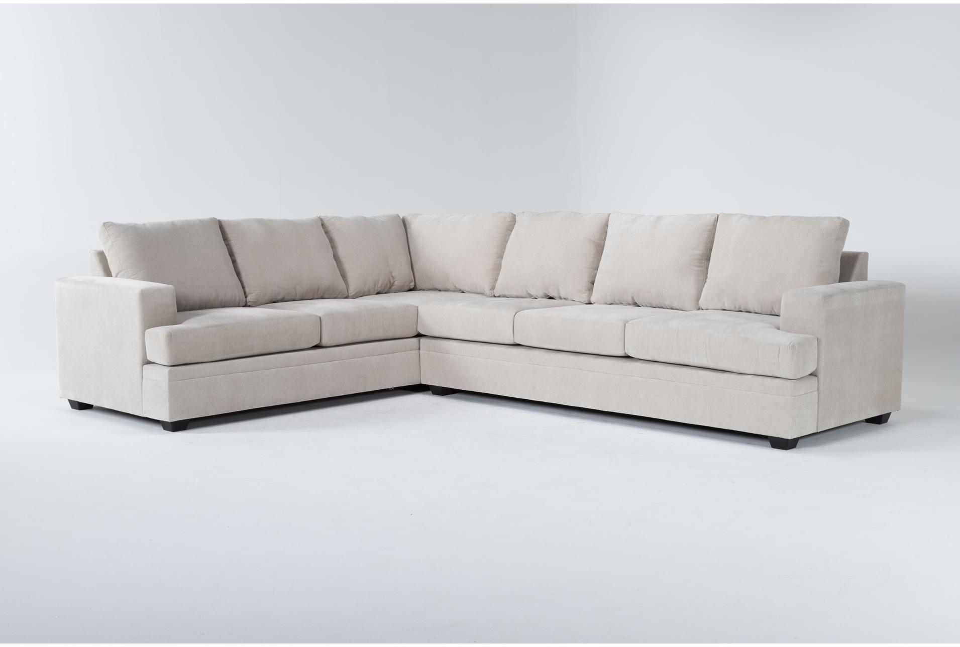 Bonaterra Sand Beige Fabric 127" 2 Piece L-shaped Sectional With Right ...